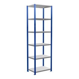 Schulte Grundregal Steckregal MULTIplus250 2500 x 750 x 500 mm 6 Fachb&ouml;den Kreuzstrebe RAL 5010 enzianblau/verzinkt/verzinkt ; SCHULTE LAGERTECHNIK (12951-75-B)