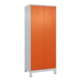 C+P Schwarz-Wei&szlig;-Spind Classic PLUS, 2 Abteile, 1850x800x500mm, 7035/2004 Verschluss Zylinderschloss ; C + P M&ouml;belsysteme (080002-22|S10031)