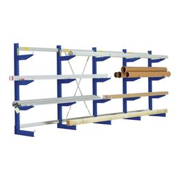 Bito Kragarmregal Set / NT500 IPE100 TypL H1980xL3235xT600 mm 4 St&auml;nder, einseitig enzianblau (17886)