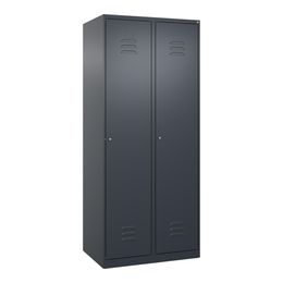 C+P Spind Classic PLUS, 2 Abteile, 1850x800x500mm, 7016/7016 Verschluss Zylinderschloss 4 Garderobenhaken ; C + P M&ouml;belsysteme (080000-22|S10019)
