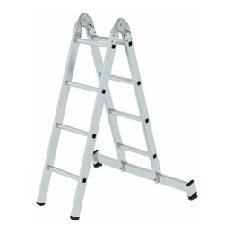 MUNK Aluminium-Klappleiter 2-teilig nivello®-Traverse 2 x 4 Sprossen (032208)