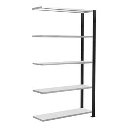 SCHULTE LAGERTECHNIK Schulte Anbauregal B&uuml;ro-Steckregal MULTIplus85 1800 x 1000 x 300 mm 5 Fachb&ouml;den Kreuzstrebe schwarz/RAL 7035 lichtgrau ohne Anschlagleiste ; Schulte L (36022-S)