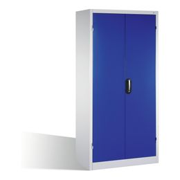C+P Schwerlastschrank mit Dreht&uuml;ren, 3 B&ouml;den und 3 Sch&uuml;be, H1950xB930xT600mm Front Enzianblau Korpus Lichtgrau ; C + P M&ouml;belsysteme (8922-5230|S10107)