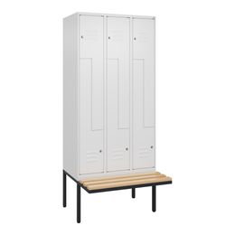 C+P Z-Spind Classic PLUS, Bank, 6 F&auml;cher, 2120x900x815mm, 9016/9016 Verschluss Zylinderschloss Sitzbanktyp auskragend Material Sitzfl&auml;che Buche-Hartho (0800437-306|S10029)