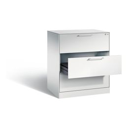 C+P Karteischrank Asisto für Karteikarten DIN A4 quer, 3 Schubladen, zweibahnig Front Lichtgrau Korpus Lichtgrau ; C + P Möbelsysteme (146243-322|S10000)