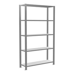 Schulte Grundregal B&uuml;ro-Steckregal MULTIplus85 1800 x 1000 x 300 mm 5 Fachb&ouml;den Kreuzstrebe verzinkt mit Anschlagleiste ; SCHULTE LAGERTECHNIK (17701)