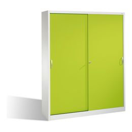 C+P Aktenschrank Acurado mit Schiebet&uuml;ren, 2 x 5 Ordnerh&ouml;hen, H1950xB1600xT400mm Front Viridingr&uuml;n Korpus Lichtgrau ; C + P M&ouml;belsysteme (2140-00|S10202)