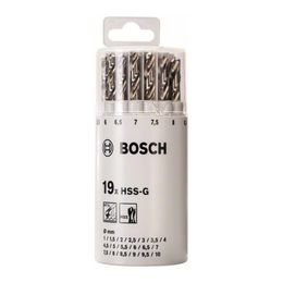 Bosch Metallbohrer-Set HSS-G DIN 338 135°, 19-teilig 1 - 10 mm Kunststoffrunddose (2607018361)