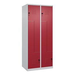 C+P Z-Spind Classic PLUS, 4 F&auml;cher, 1850x800x500mm, 7035/3003 Verschluss Sicherheits-Drehriegel ; C + P M&ouml;belsysteme (080003-224|S10022)