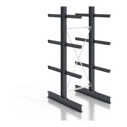 STIER Kragarmregal schraubbar doppelseitig 1 Feld mit 3 Ebenen 1280x2550x800mm (906917)