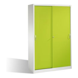 C+P Aktenschrank Acurado mit Schiebetüren, 5 Ordnerhöhen, H1950xB1200xT500mm Front Viridingrün Korpus Lichtgrau ; C + P Möbelsysteme (2050-00|S10176)