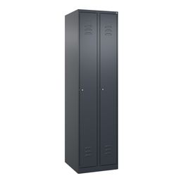 C+P Spind Classic PLUS, 2 Abteile, 1850x500x500mm, 7016/7016 Verschluss Zylinderschloss 3 Garderobenhaken ; C + P M&ouml;belsysteme (080000-29|S10016)