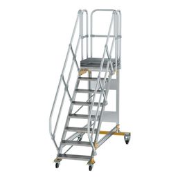 MUNK Aluminium-Plattformtreppe fahrbar 45° 8 Stufen (600768)
