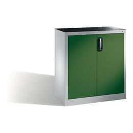 C+P Werkzeug-Beistellschrank mit Dreht&uuml;ren, innen 1 Boden, H1000xB930xT400mm Front Resedagr&uuml;n Korpus Lichtgrau ; C + P M&ouml;belsysteme (8820-000|S10239)