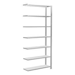 SCHULTE LAGERTECHNIK Schulte Anbauregal B&uuml;ro-Steckregal MULTIplus85 2300 x 1000 x 300 mm 7 Fachb&ouml;den Kreuzstrebe RAL 7035 lichtgrau ohne Anschlagleiste ; Schulte Lagertech (36034)