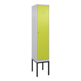C+P Spind Classic PLUS, Gestell, 1 Abteil, 2120x400x500mm, 7035/0024 Verschluss Zylinderschloss 4 Garderobenhaken Trennwand mittig ; C + P M&ouml;belsystem (0800307-12F|S10025)