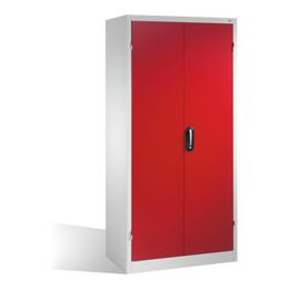 C+P Werkzeugschrank mit Dreht&uuml;ren, 3 B&ouml;den und 3 Sch&uuml;be, H1950xB930xT500mm Front Rubinrot Korpus Lichtgrau ; C + P M&ouml;belsysteme (8921-5030|S10150)