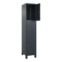 C+P Schlie&szlig;fachschrank Classic PLUS, F&uuml;&szlig;e, 1 Abteil, 1950x400x500mm, 7016/7016 Innenh&ouml;he Gefach oben (oberes 599 mm Front RAL 7016 Anthrazitgrau ; C + (080010-123|S10015)