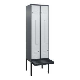 C+P Z-Spind Classic PLUS, Bank, 4 F&auml;cher, 2120x600x815mm, 7016/7035 Verschluss Zylinderschloss Sitzbanktyp auskragend Material Sitzfl&auml;che Kunststoff ; (0800437-204|S10058)