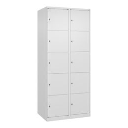 C+P Schlie&szlig;fachschrank Classic PLUS, 2 Abteile, 1850x800x500mm, 9016/9016 Innenh&ouml;he Gefach oben (oberes 365 mm Front RAL 9016 Verkehrswei&szlig; ; C + P M&ouml;b (080000-225|S10012)
