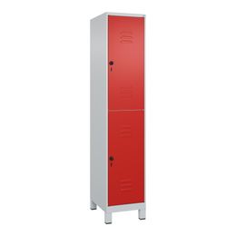 C+P Doppelstock-Spind Classic PLUS, F&uuml;&szlig;e, 1 Abteil, 1950x400x500mm, 7035/3020 ; C + P M&ouml;belsysteme (080310-12|S10002)