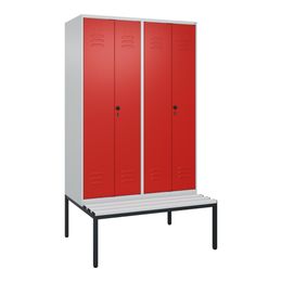 C+P PSA Doppel-Spind Classic PLUS, Bank, 4 Abteile, 2120x1200x815mm, 7035/3020 Verschluss Sicherheits-Drehriegel Sitzbanktyp untergebaut Material Sitz (0800527-40P|S10032)