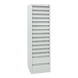 Stumpf Schubladenschrank Serie STS 410, 15 Schubladen lichtgrau (13x100, 2x200mm) ; Stumpf Metall (7105707)