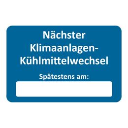 EICHNER Kundendienstaufkleber, Text: Nächster Klimaanlagen-Kühlmittelwechsel (9220-00058)