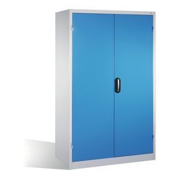 C+P Schwerlast-Werkzeugschrank mit Dreht&uuml;ren, innen 4 B&ouml;den, H1950xB1200xT600mm Front Lichtblau Korpus Lichtgrau ; C + P M&ouml;belsysteme (8932-052|S10296)