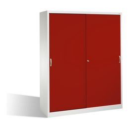 C+P Aktenschrank Acurado mit Schiebet&uuml;ren, 2 x 5 Ordnerh&ouml;hen, H1950xB1600xT500mm Front Rubinrot Korpus Lichtgrau ; C + P M&ouml;belsysteme (2150-00|S10101)