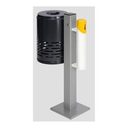 Var Abfallsammler/Ascher - Kombination AG 101 Abfallkorb anthrazit - Korpus gelb - Kopfteil weiß 1,4 l/46 l (28120)