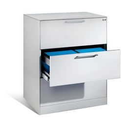 C+P Hängeregistraturschrank Asisto für Hängehefter DIN A4, 3 Schubladen, zweibahnig Front Lichtgrau Korpus Lichtgrau ; C + P Möbelsysteme (146243-312|S10009)