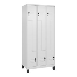C+P Z-Spind, Classic PLUS, F&uuml;&szlig;e, 6 F&auml;cher, 1950x900x500mm, 9016/9016 Verschluss Sicherheits-Drehriegel ; C + P M&ouml;belsysteme (080013-306|S10014)