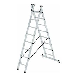MUNK Aluminium-Mehrzweckleiter 2-teilig nivello®-Traverse 2 x 8 Sprossen (031216)