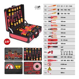 KS Tools Werkzeug-Satz für Hybrid- und Elektrofahrzeuge, isoliert, 43-tlg., 1171890 (117.1890)