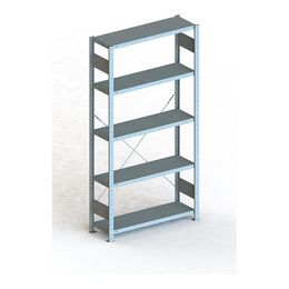 META Steckregal Grundregal S3 CLIP 150 GR 2000 x 1000 x 300 mm lichtgrau + 5 Böden (97039)