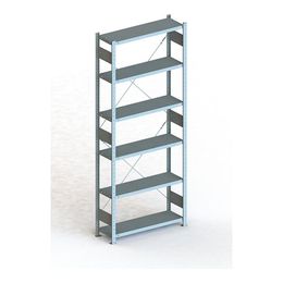 META Steckregal Grundregal S3 CLIP 150 GR 2500 x 1000 x 300 mm lichtgrau + 6 Böden (97047)