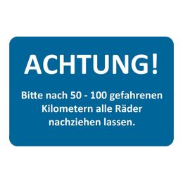 EICHNER Kundendienstaufkleber, Text: Räder nachziehen (9220-00051)