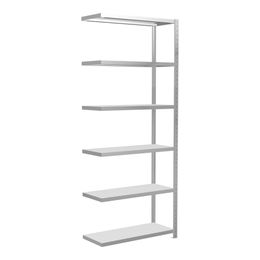 Schulte Anbauregal Steckregal MULTIplus250 2500 x 1000 x 400 mm 6 Fachb&ouml;den Kreuzstrebe RAL 7035 lichtgrau ; SCHULTE LAGERTECHNIK (32846)