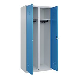 C+P Schwarz-Wei&szlig;-Spind Classic PLUS, 2 Abteile, 1850x800x500mm, 7035/5012 Verschluss Sicherheits-Drehriegel ; C + P M&ouml;belsysteme (080002-22|S10018)