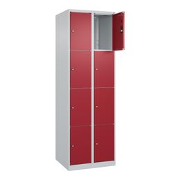 C+P Schlie&szlig;fachschrank Classic PLUS, 2 Abteile, 1850x600x500mm, 7035/3003 Innenh&ouml;he Gefach oben (oberes 453 mm Front RAL 3003 Rubinrot ; C + P M&ouml;belsy (080000-204|S10001)