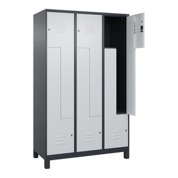 C+P Z-Spind, Classic PLUS, F&uuml;&szlig;e, 6 F&auml;cher, 1950x1200x500mm, 7016/7035 Verschluss Zylinderschloss ; C + P M&ouml;belsysteme (080013-326|S10028)
