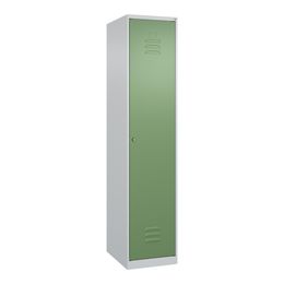 C+P Spind Classic PLUS, 1 Abteil, 1850x400x500mm, 7035/6011 Verschluss ZylinderschlossTrennwand mittig ; C + P M&ouml;belsysteme (080000-12F|S10013)
