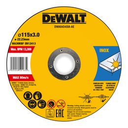 Dewalt High Performance Trennscheibe 115x3x22,23mm Inox Typ 42 (gekr&ouml;pft) DWA8434SIA-AE)