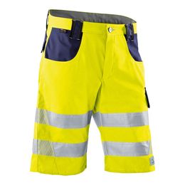 KÜBLER WORKWEAR Kübler Shorts REFLECTIQ PSA 2 warngelb/dunkelblau Form 2307 Größe 48 ; Kübler Workwear (2307 8340-3448-48)