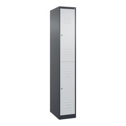 C+P Doppelstock-Spind Classic PLUS, 1 Abteil, 1850x300x500mm, 7016/7035 Verschluss Zylinderschloss ; C + P Möbelsysteme (080300-10|S10014)
