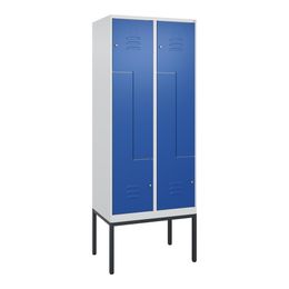 C+P Z-Spind Classic PLUS, Gestell, 4 F&auml;cher, 2120x800x500mm, 7035/5010 Verschluss Zylinderschloss ; C + P M&ouml;belsysteme (0800337-224|S10018)