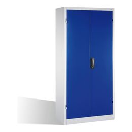 C+P Schwerlast-Werkzeugschrank mit Dreht&uuml;ren, innen 4 B&ouml;den, H1950xB930xT500mm Front Enzianblau Korpus Lichtgrau ; C + P M&ouml;belsysteme (8921-052|S10246)