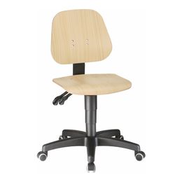 bimos Arbeitsdrehstuhl Unitec mit Rollen und Holz Sitzhöhe 440-620 mm (9653-3000)