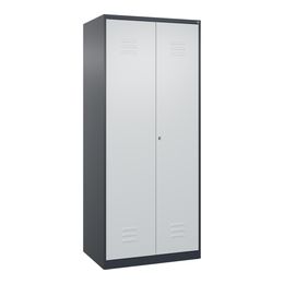 C+P Putzmittel-Spind Classic PLUS, 2 Abteile, 1850x800x500mm, 7016/7035 Verschluss Zylinderschloss ; C + P M&ouml;belsysteme (080100-02|S10024)